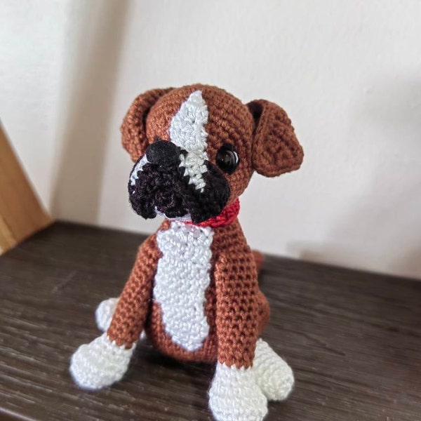 Boxer Crochet Pattern, Crochet Boxer Dog Pattern, Amigurumi Boxer ...