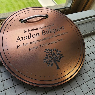 Tree Charm Tree Dedication Marker ROUND blooming Gardens Personalized ...