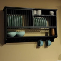 Shaker Peg Kitchen Window Plate Rack Shelf Wood Dish Cabinet for Plates ...