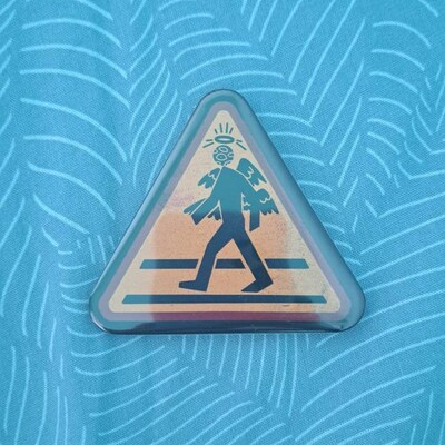 Angels Warning Triangle Badge Cryptic Pin Cryptid Scp Badge Accurate ...