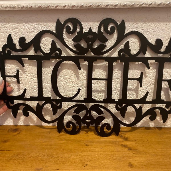 Personalized Metal Name Sign - Custom Outdoor Wall Monogram - Last Name ...