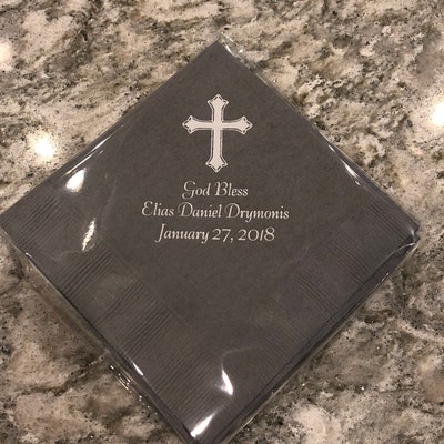 Baptism Napkins Christening Napkins First Communion Napkins ...