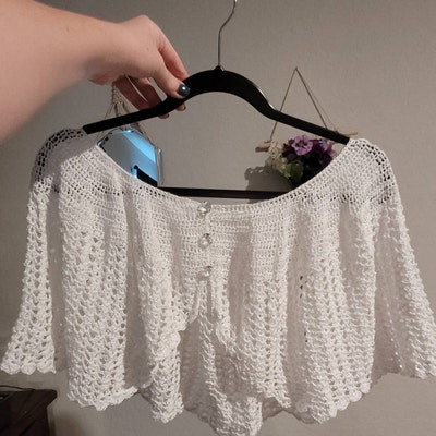 Crochet Lace Capelet and Shawl PATTERN, Tutorial, Photo and Diagrams - Etsy