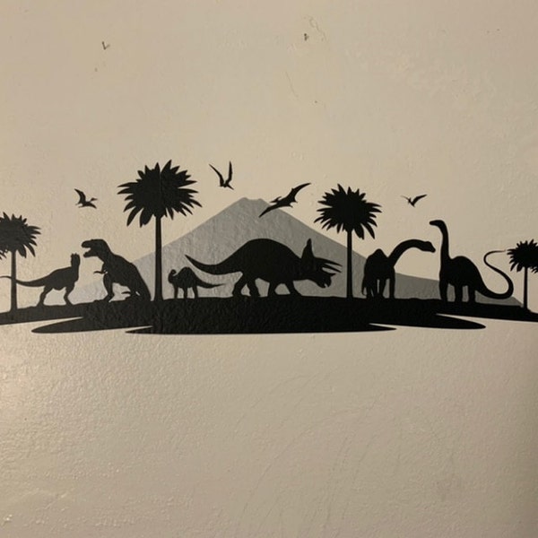 SVG Dinosaurs Scene. Cuttable Design Svg. Silhouette Cameo. Silhouette ...