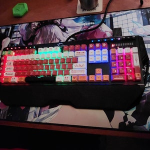 Eva Unit-02 Keycap Set, Cherry Profile, Coiled Cable Option, PBT ...