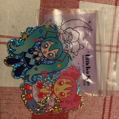 Gyaru Hatsune Miku Acrylic Epoxy Glitter Keychain - Etsy