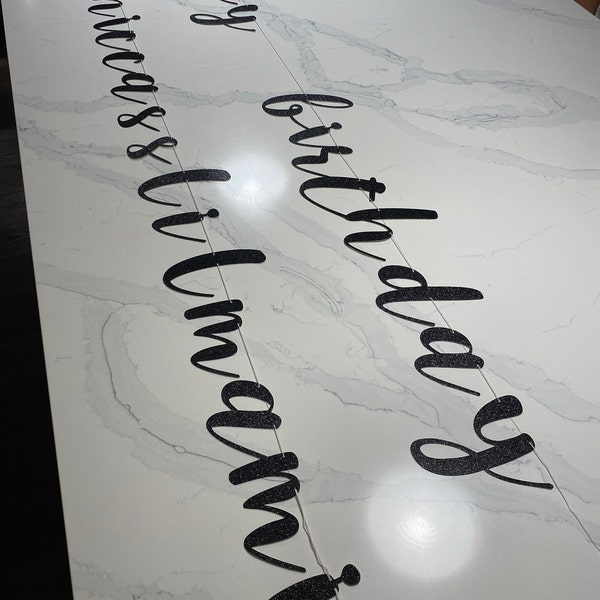 Custom Banner, Personalized Banner, Two Lines for Long Text, Gold ...