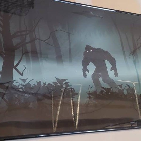 Squatch Hunter Kiss-cut Sticker, Cryptid Sticker, Sasquatch Sticker ...