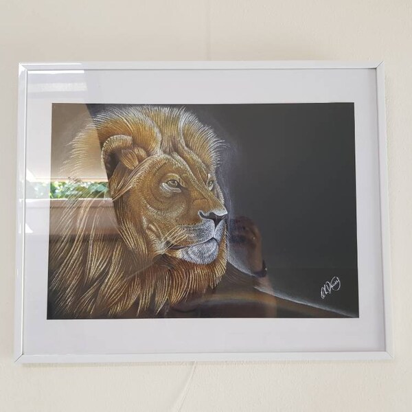 Unconditional Love | Lioness and Her Cub Pencil Artwork Print, Lion Art ...