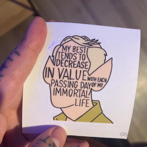 Gilear Faeth "deeply Frightened" Coffee Sticker | Dimension 20 Fantasy ...