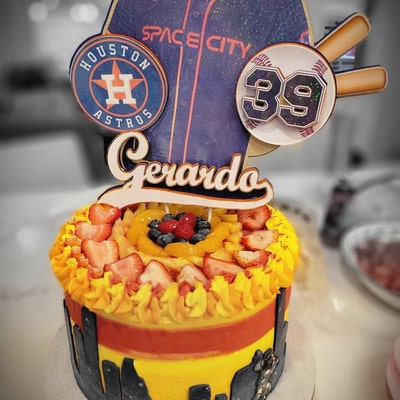 Baseball Cake Topper Astros, Astros De Houston Space City Cake Topper ...