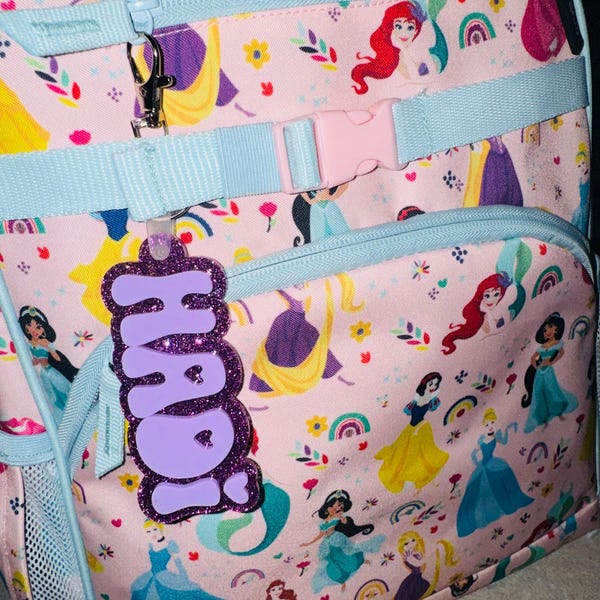 Backpack Name Tag Acrylic Keychain Personalized Acrylic Name Tag Diaper ...