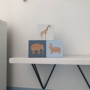 Jungle Safari Baby Blocks, Animal Blocks, Jungle Nursery Decor, Safari ...