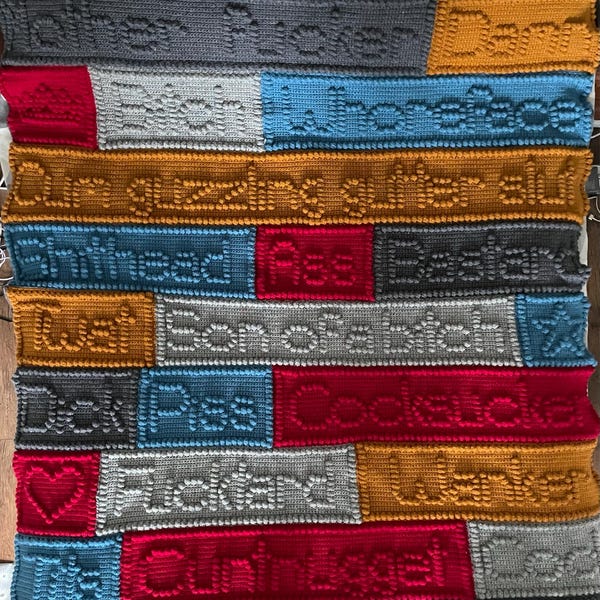 Crochet Pattern//swear Blanket British//bobble Stitch//graph and ...