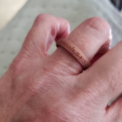 Engraved Silicone Ring for Men Women, Personalized Silicone Wedding ...