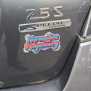 Normalize Polyamory Retro Vinyl Sticker - Etsy