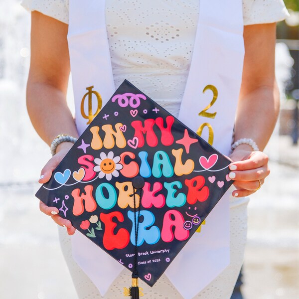 In My Social Worker Era Graduation Cap Topper, Custom Grad Cap ...