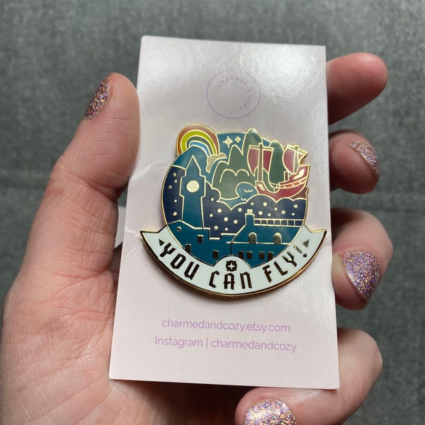 Peter Pan Ride Inspired Enamel Pin Disneyland Disney World Quote Lapel ...