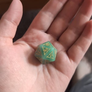 Green Jade DND Dice Set, Aventurine Sharp Edge D&D Dice Set, Dungeons ...