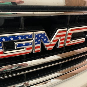 PRECUT GMC Sierra Gel Coated domed Patriotic Flag Emblem - Etsy