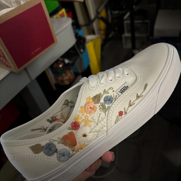 Embroidered Vans Shoes, Custom Hand Embroidery to Order, Personalized Embroidery on Vans Shoes ...