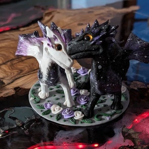 Custom Star Forest Dragon Wedding Cake Topper Unique Dragon Bride and ...