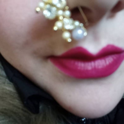 Designer Maharashtrian Crystal Big Nose Stud Wedding Nose Ring - Etsy UK