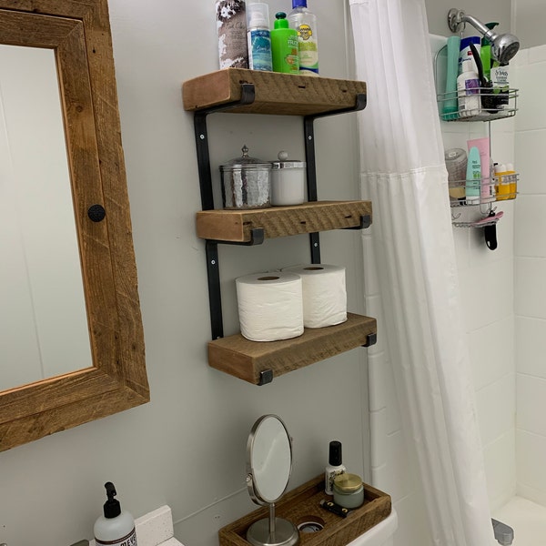 Triple Shelf Bracket - Heavy Duty Metal Shelf Bracket, Multi Level ...