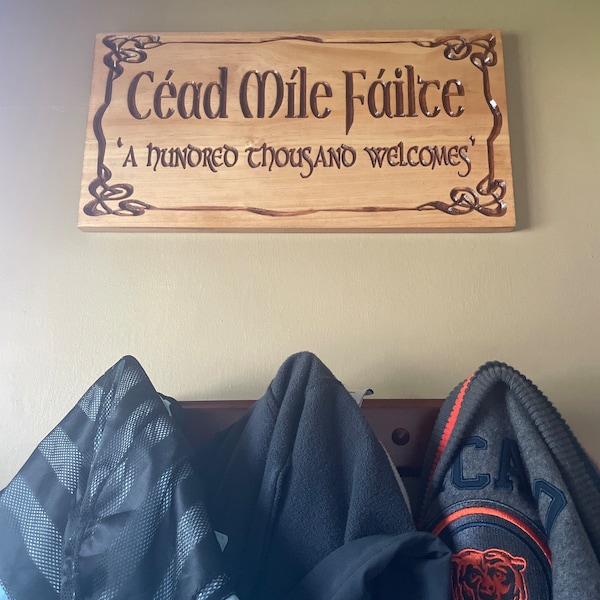 Ceud Mìle Fàilte; Scottish Gaelic Welcome Sign;celtic Welcome Sign ...