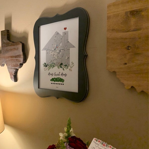 New Home Gift, Housewarming Gift for Couple, New House Map, First Home ...