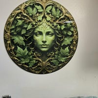 Green Woman Metal FLAT Sign, Nature Lover's Wall Art Décor, Garden ...
