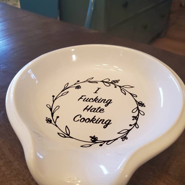 Ceramic Spoon Rest, I F'ing Hate Cooking, Funny Gift, the F Bomb ...