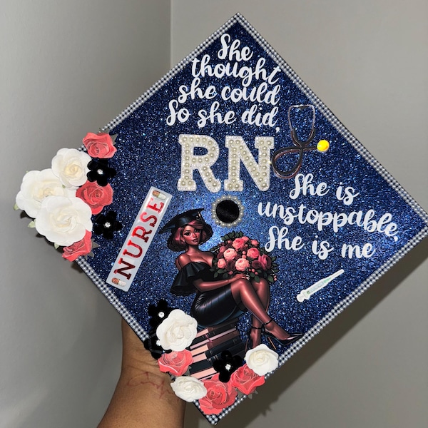 Graduation Hat Topper Design Editable in Canva, 2024 Graduation Stole ...