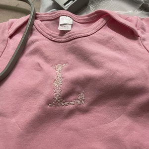 Machine Embroidery LETTER L Uppercase 97mm / 3.85 Tall Dainty Floral ...