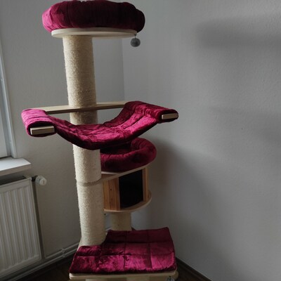 KHAKI GREEN Cuddle Fleece 6/7pc Cat Tree Bed Replacement Set to Fit in ...