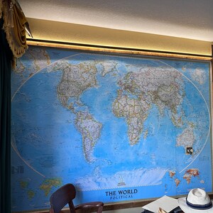 Giant World Map Wall Mural Removable Wallpaper Map of the World Huge ...