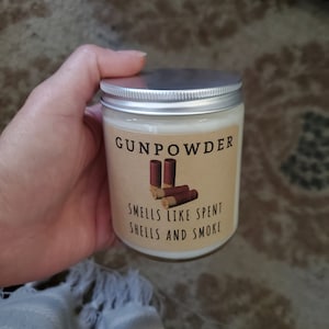 Gunpowder Soy Candle, Handmade Soy Candle, Gag Gift Candle, Gun Lovers ...