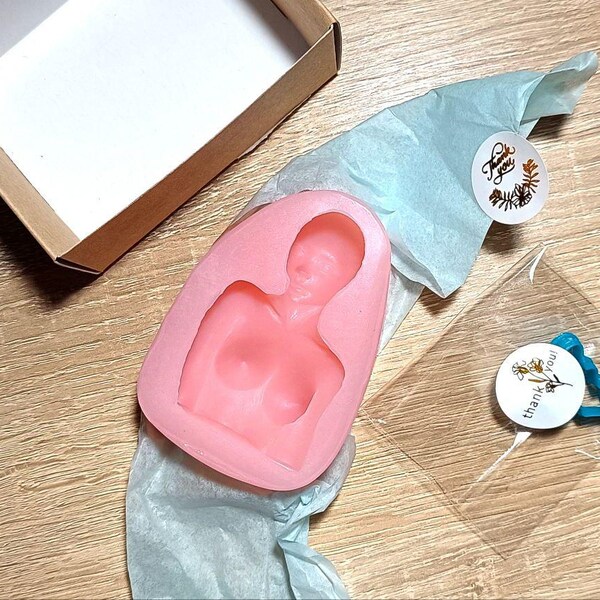 Silicone Mold Sitting Girl Size 8,6х7 Cm/3,4х2,4 Inch for Polymer Clay ...
