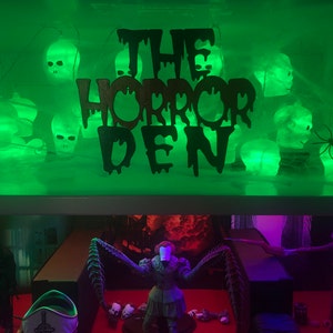 The Horror Den Wall Sign Door Sign Shelf Art Movie Room - Etsy