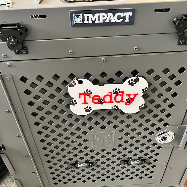 Personalized Wooden Dog Crate Sign, Puppy Kennel Nameplate, Custom ...