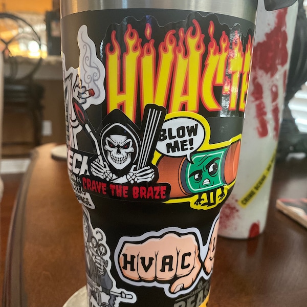 HVAC TECH Hard Hat Stickers, 45+ Hardhat Sticker and Decals, Toolbox ...