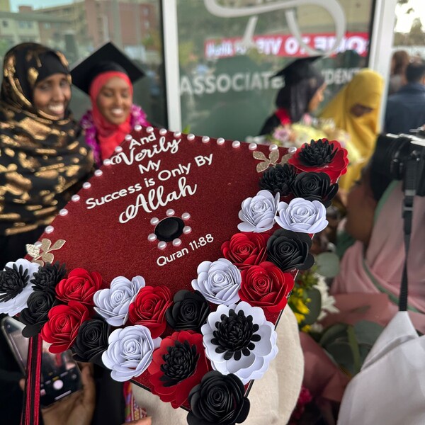 My Success is by Allah Graduation Cap Topper | Graduation | Paper ...