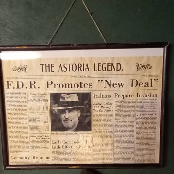 Replica of the Astoria Legend Newspaper, Chester Copperpot Newspaper ...