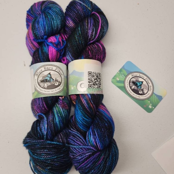 Cave Lichen Hand Dyed Variegated Yarn Choose Your Base SW Merino Teal ...