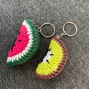 Kiwi, Watermelon, Lemon Keychain. Crochet Pattern. - Etsy