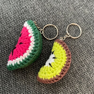 Kiwi, Watermelon, Lemon Keychain. Crochet Pattern. - Etsy