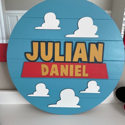 Custom Circle Signs Home Decor Circle Signs Toy Story Circle Name Sign ...