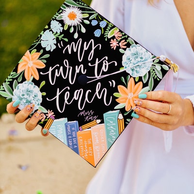 Teacher Graduation Cap, Graduation Cap Topper, Graduation Cap for ...