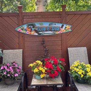 Surfboard Decor, Wall Art Personalized SURF SHOP Sign, Beach or Tiki ...