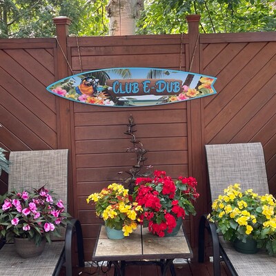 Surfboard Decor, Wall Art Personalized SURF SHOP Sign, Beach or Tiki ...